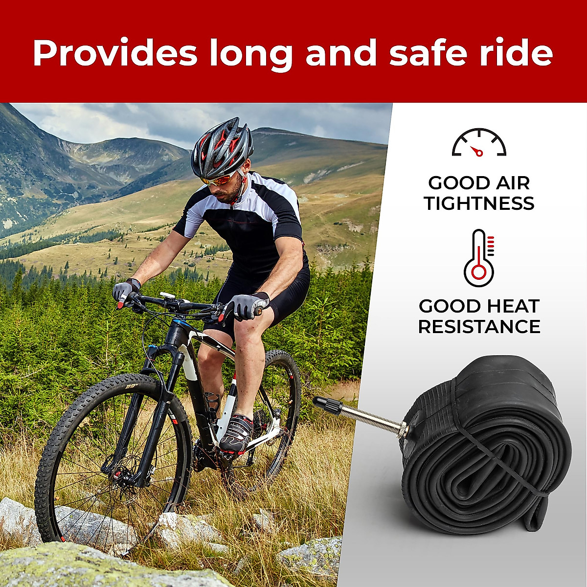 Fincci Bike Inner Tube 29 x 2.1/2.125/2.2/2.3/2.35 - Presta Valve Inner Tubes 48mm for Cycle Bicycle Bike Tire - Pack of 2