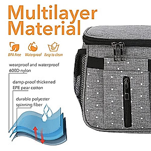 Miracle Baby Stroller Organizer Bag for Mom, Baby Trolley Bag - Compatible with Any Stroller - Multifunctional Large Capacity?Grey Star?