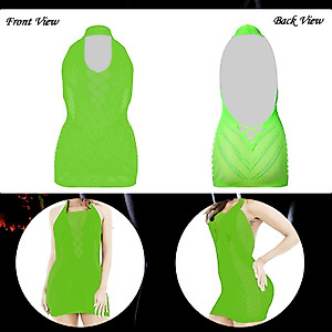 Geyoga 12 Pieces Women's Fishnet Lingerie Mesh Babydoll Bodysuit Lace Smock Lingerie for Women (Fresh Color)