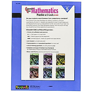 Newmark Learning Common Core Mathematics Reproducible Book, Grade 5