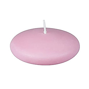 Zest Candle 12-Piece Floating Candles, 3-Inch, Light Rose