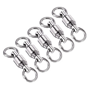 PATIKIL Ball Bearing Swivel, 25 Pack 50lb Stainless Steel Solid Welded Ring Fishing Tackle Connector, Silver