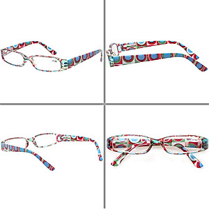 Kerecsen Reading Glasses 5 Pairs Ladies Fashion Spring Hinge Readers for Women (5 Mix Color, 1.5)