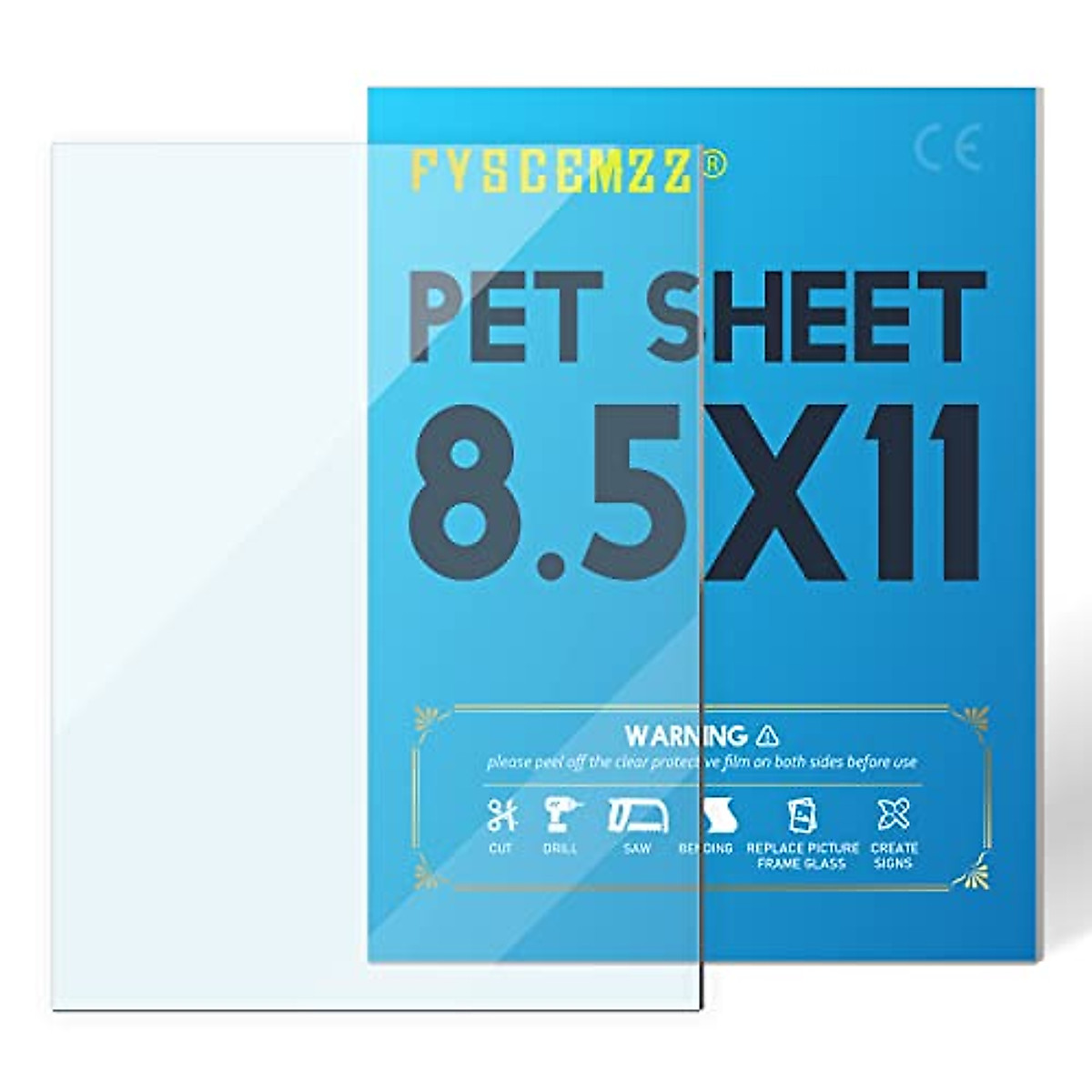 10PCS 8.5" X 11" X 0.04" PET Clear Plexiglass Plastic Sheets for DIY Display Projects and Crafts
