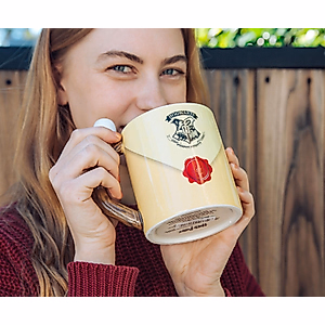 Silver Buffalo Harry Potter Envelope Ceramic Mug With Sculpted Hedwig Handle | Holds 20 Ounces