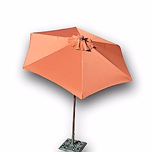 Formosa Covers 7.5 Foot Aluminum Market Umbrella, Crank & Tilt, Strong Fiberglass Ribs, UV Treated, Perfect for Patio, Small Bistro, Deck - Color in Terra