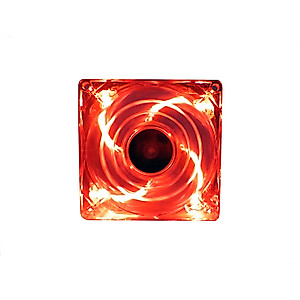 Bgears b-PWM 80mm Red LEDs Gaming PC Cooling Fan, High Speed High Performance 2 Ball Bearing PWM Signal, Mini 4 pin Connector, 500-4000 RPM with high Airflow of 78 CFM, 12VDC Fan, 80x80x25mm