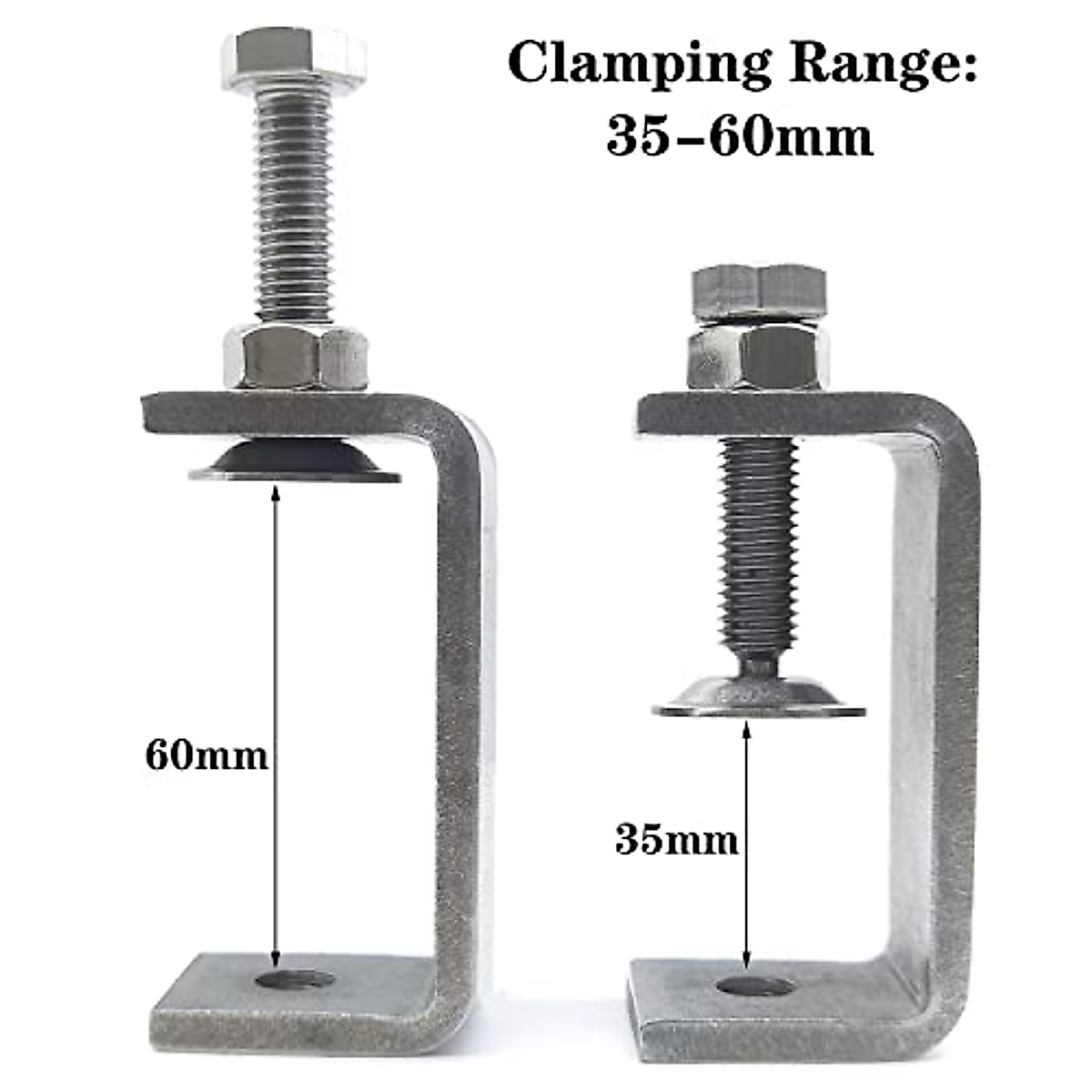 OBPSFY 4 Pcs C Clamp Tiger | 304 Stainless Steel C-Clamp Heavy Duty Woodworking Clamp Set | 65MM/2.6Inch Tiger Clamp Clip with Wide Jaw Openings for Welding/Carpenter/Building/Household
