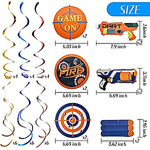 30 Pieces Hanging Swirl Dart Battle Party Hanging Swirl Dart Element Swirl Decorations for Home Classroom Baby Shower Birthday Wedding Garden Themed Party Supplies