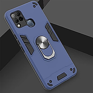Infinix Hot 10s Case, Infinix Hot 10s NFC/Hot 10T Case, Gift_Source Shockproof Case Hybrid Hard PC and Soft Silicone Cover Shell with Ring Stand for Infinix Hot 10s/Hot 10s NFC/Hot 10T (6.82") [Navy]