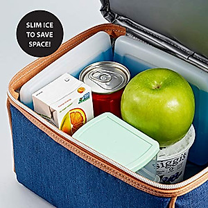 Fit + Fresh Cool Coolers Slim, Reusable Ice Packs for Lunch Bags, Beach Bags, Coolers, and More, Set of 4, Multicolored