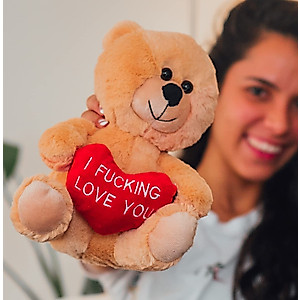 BadBears Cute Teddy Bear – I Effing Love You Teddy Bear for Girlfriend and Boyfriend – Hilarious Valentine’s Day Teddy Bear for Him and Her – 10-inch Tall Funny Stuffed Bear with Bold Message