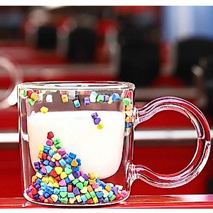 BESTMVP Cute Bear Mugs Cute Cups Bear Tea Milk Coffee Cup with Handle Kawaii Cup, Coffee Cup, Tea Cup, Milk Cup… (Red)