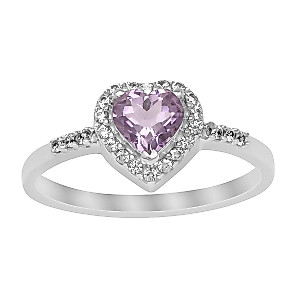 Shine Jewel Heart Cluster Ring! Natural Purple Amethyst 5 MM Heart Cluster Ring (6)