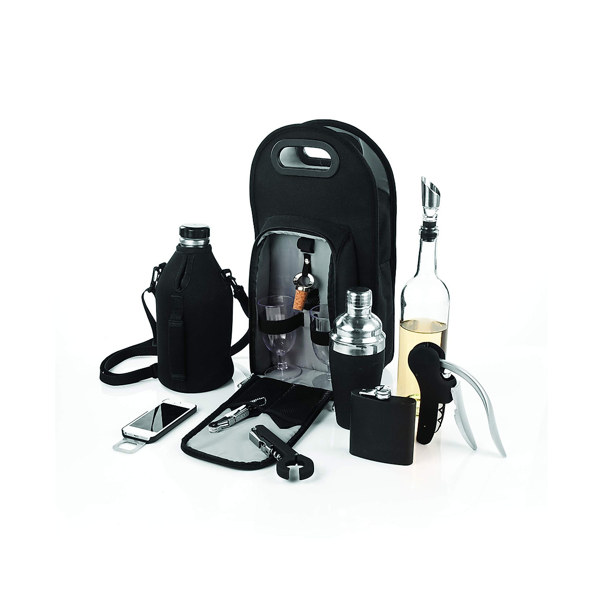 True True2Go Water Bottle, Double Walled Insulated Stainless Steel with Matte Finish, Dishwasher Safe 750 ML / 25 Oz Black Set of 1