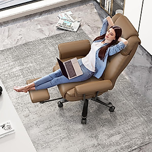 GYI Big and Tall Office Chair 400LBS with Wide Seat and Arms, 160° Reclining Office Chair with Footrest, Comfortable Executive Office Desk Chair High Back, Computer Chair Home Office