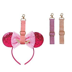 Fancheer 3Pcs Mouse Ears Headband Holder for Backpack Lanyard Strap Keychain Hanging Decor Organizer Trip Accessories
