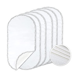 TILLYOU 6PK Larger Softer Changing Pad Liners Waterproof, 27" x 13" Washable Reusable Flannel Cotton Changing Table Cover Liners Leakproof, Portable Baby Changing Mat for Boys Girls, White