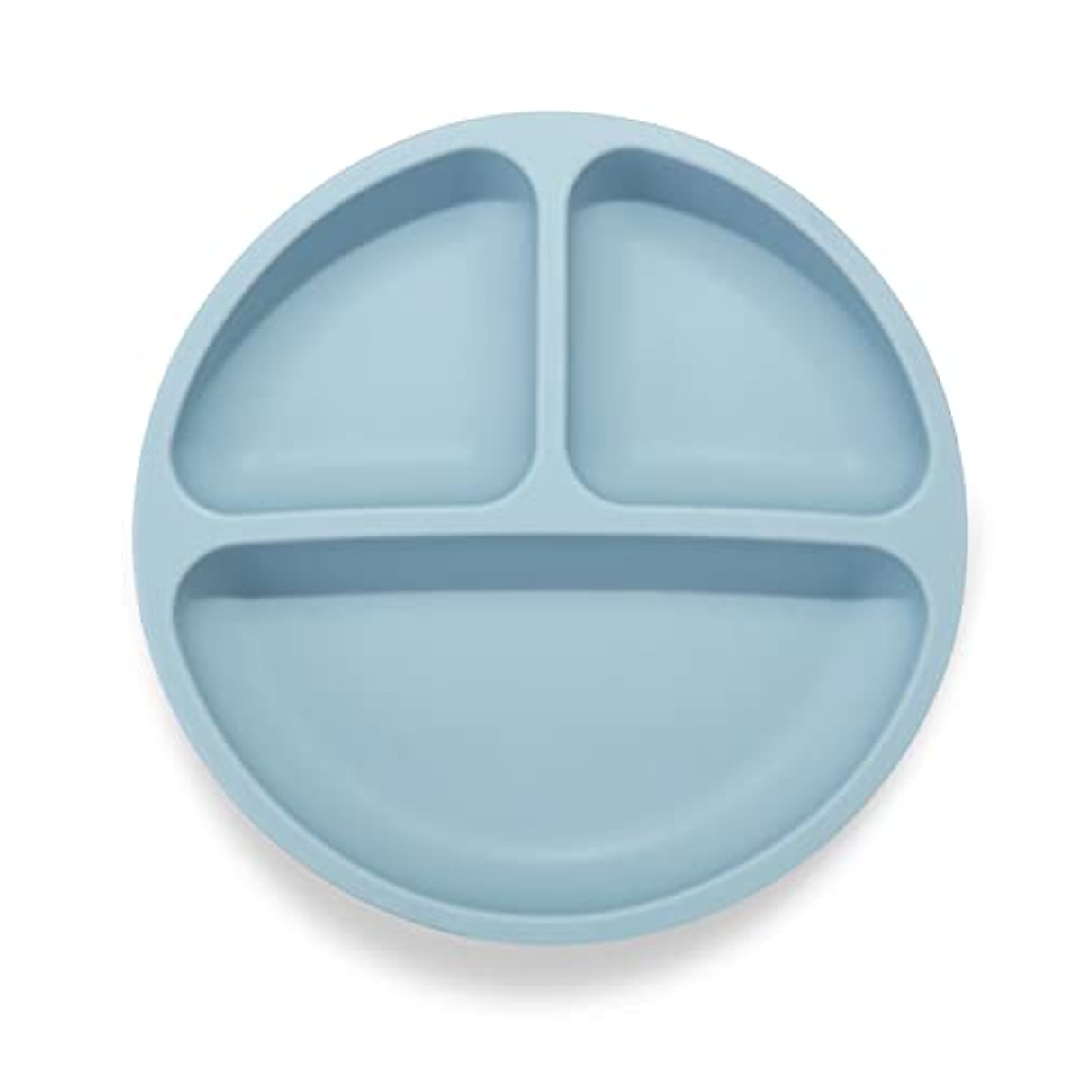 PandaEar Divided Unbreakable Silicone Baby and Toddler Plates - 3 Pack - Non-Slip - Dishwasher and Microwave Safe - Silicone (Blue Green Brown)