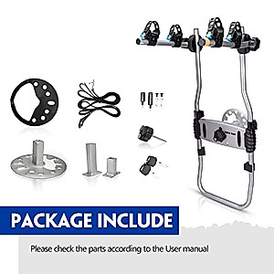 BUNKER INDUST 2-Bike Spare Tire Rack Adjustable Bolt-On Spare Tire Rack,75 lb. Capacity Spare Tire Bicycle Carrier