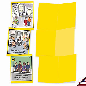 The Best Card Company - Variety Pack of 10 Funny Assorted Blank All Occasions Notecards 4 x 5.12 Inch w/Envelopes - Cartoon Humor for Men, Women (10 Designs, 1 Each) - Wild for Whyatt M6463OCB
