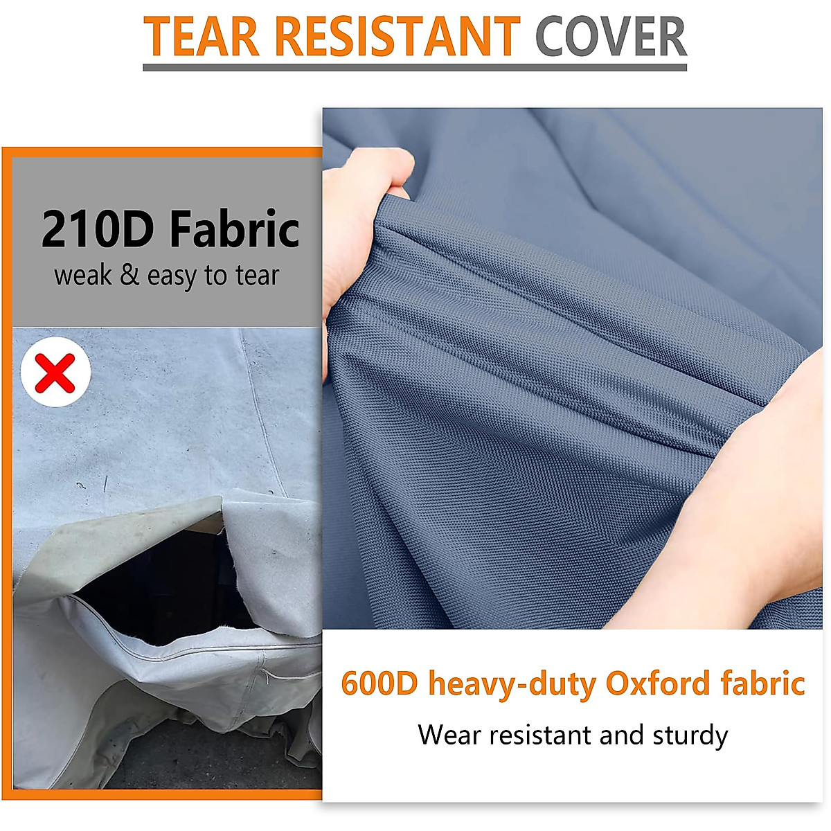 HWmatyCover Waterproof Patio Furniture Covers with Sealed Seam Heavy Duty Outdoor Chaise Lounge Covers 1Pack - 75.9" Wx 30" D x 25.9" H, Grey (M)