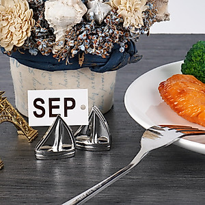 12 Pack Nautical Place Card Holder – Silver Sailing Ship Design, Metal Table Number Name Card Photo Holders for Beach Weddings, Coastal Parties, Nautical Themed Events