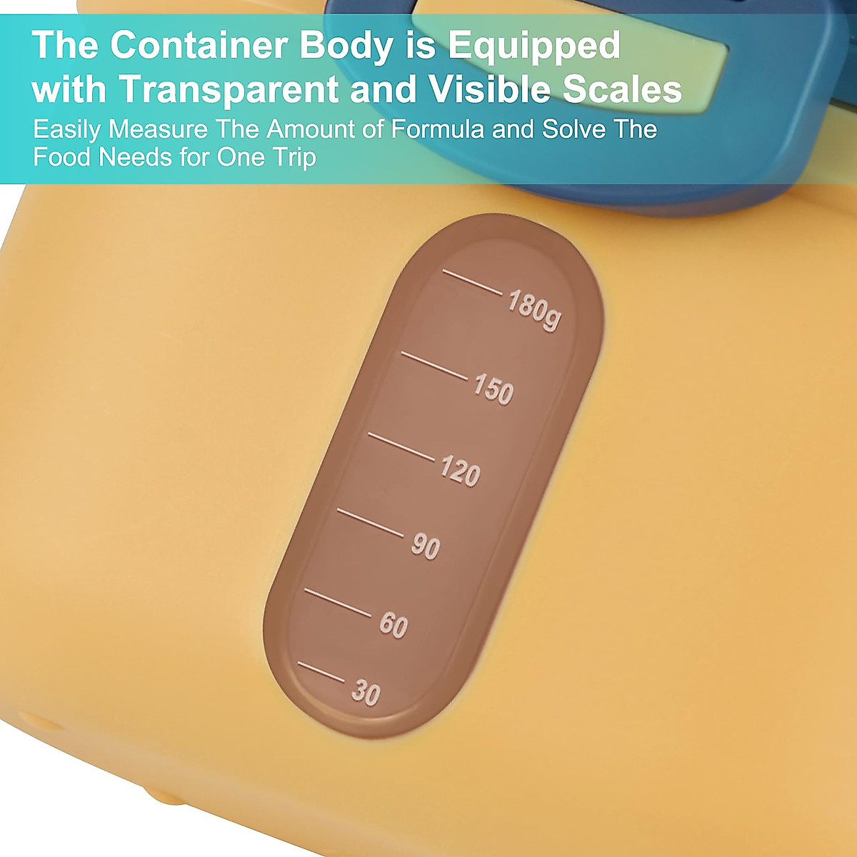 Accmor Baby Formula Dispenser, Formula Dispenser On The Go, Portable Milk Powder Formula Dispenser with Scoop,Formula Containers for Travel Hold 8.5oz/240g Formula, Yellow