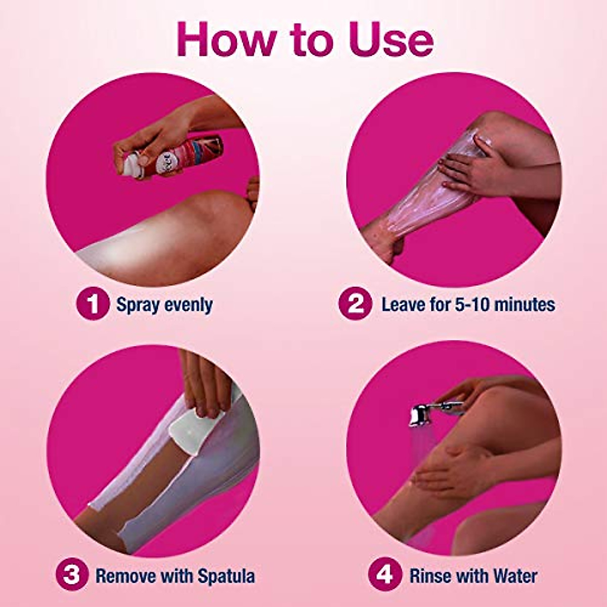 Veet Spray On Hair Removal Cream, for Legs & Body, 5.1 Oz (Pack of 5)