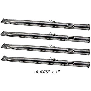 Htanch PN4481(4-Pack) 14841(4-Pack) 14.75 inches Heat Plates and Grill Burner Crossover Tube Replacement for Kenmore 415.23666310, 415.23667310, 640-05057299-9,640-05057300-5 Charbroil 463322613