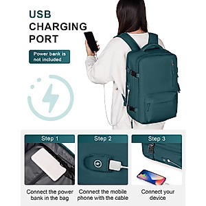 VECAVE Travel Backpack,Carry On Backpack for Women,Airline Flight Approved Waterproof 14 Inch Laptop Backpack with Shoe Compartment Casual Daypack Backpacks PeacockBlue