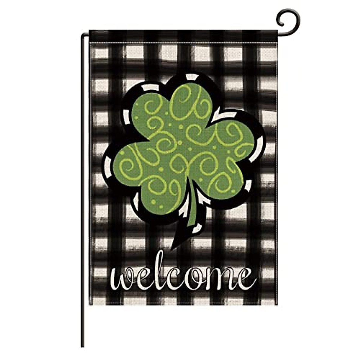 St Patricks Day Garden Flag 12.5x18 Vertical Double Sided Decorative Happy St Patricks Day Shamrock Welcome Garden Flag for Outside Yard Lawn Outdoor St Patricks Day Decoration-L27