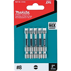 Makita E-01024 Impact XPS™ #8 Slotted 2" Power Bit, 5/pk