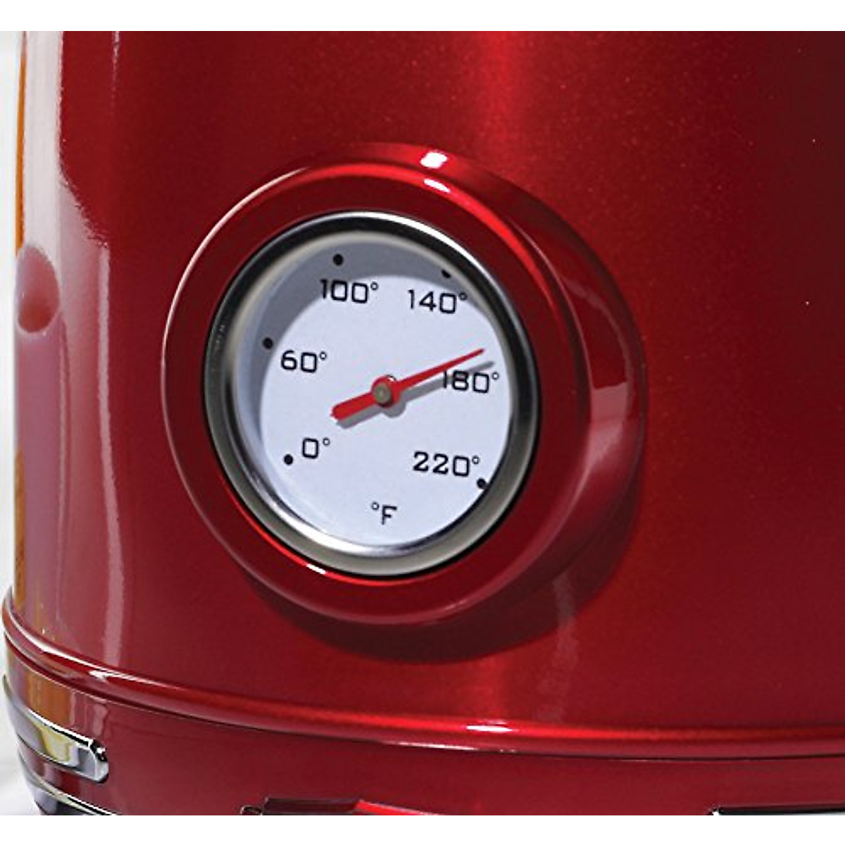 Nostalgia RWK150 Stainless Steel Electric Water Kettle, Holds 1.7 Liters, Auto-Shut Off & Boil-Dry Protection, 360-Degree Rotating Base, Water Level Indicator Window, Perfect For Tea, retro red