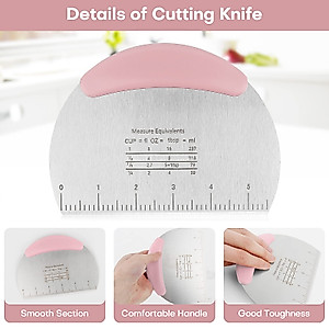 Pastry Cutter and Dough Blender Stainless Steel Pastry Blender Biscuit Cutter for Baking (Pink)