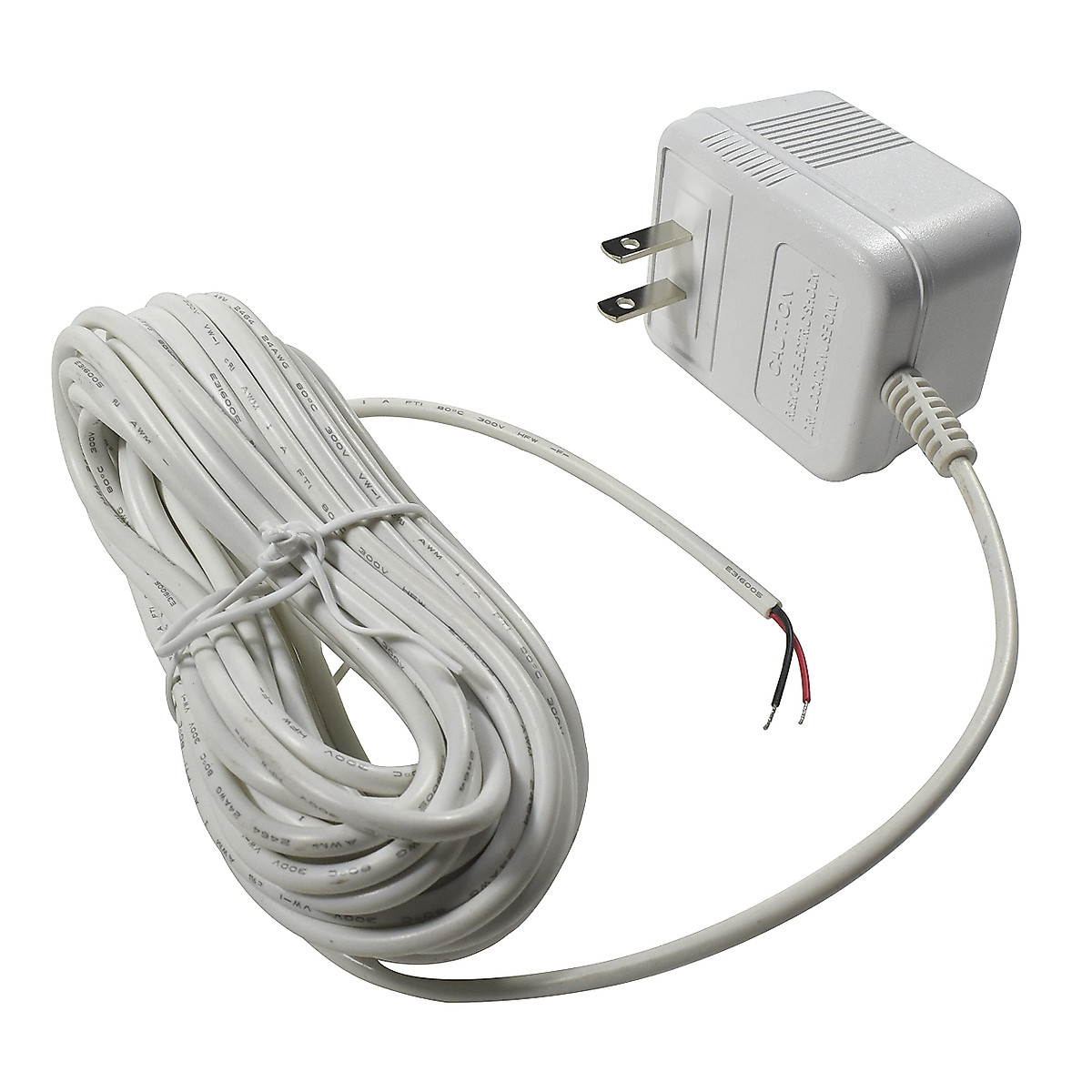 HQRP C Wire Adapter 24V AC Transformer Compatible with Ecobee Nest Honeywell Emerson Ecobee4 Smart WiFi Thermostat, 25ft Cable, White, ETL Listed