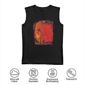 Mens American Rock Band Alice Music in Chains Tank Tops,Summer Muscle Quick Dry Crewneck Sleeveless Shirt,Graphic Undershirts Vest for Men Gym Training Black XX-Large Tank Top