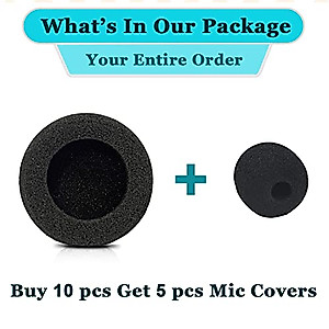 Ear Cushions for Plantronics Headset, Ear Pad Replacement Headphones Earpads Designed for Plantronics Blackwire C320 3210 3220 3320 HW251N HW261N HW510 Jabra Biz 2300 GN2000 PRO 920 9450 (10 Pack)