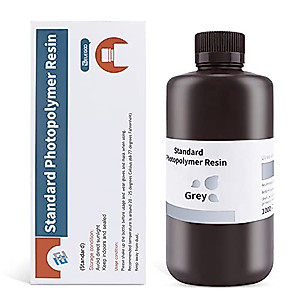 ELEGOO 3D Printer Resin 405nm LCD Fast UV Curing Standard Resin Photopolymer Resin High Precision Non Toxic Low Odor for DLP/LCD 3D Printing Grey 1000G