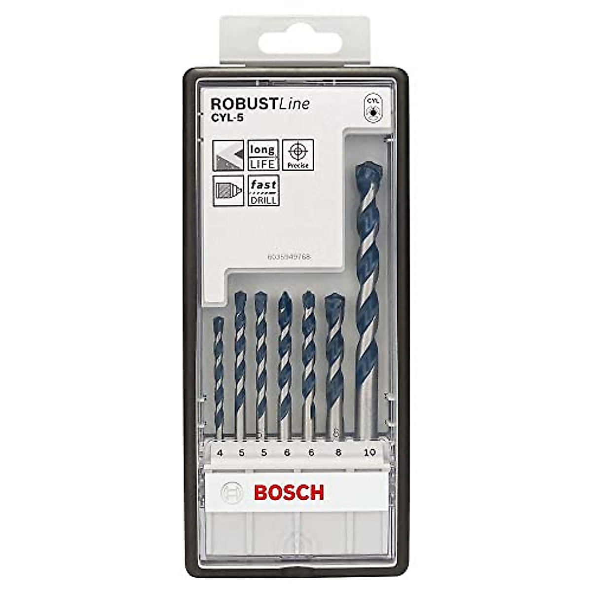 Bosch 2608588167 Drill Bit "Robust Line Cyl 5" For Concrete 7 Pcs