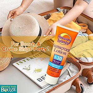 Smuggle Your Booze SPF30 Sunscreen Tube Bottles for Cruise - 10oz Leak-Proof Fake Hidden Plastic Empty Flask Liquor Disguise for Women | 5 Tamper-Proof Seals | Flasks for Cruises Ships, Beach, Concert