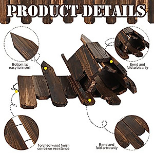 Wood Garden Edging Border with Gloves Garden Wooden Landscape Border Edging for Decorative Spring Garden Yard Patio Pathway Courtyards Tree Fences Outdoor 7.9 x 47 Inches (4 Pcs)