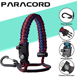 40OZ Stainless-steel Water-Bottle with Straw - Pop-up Spout & Straw Lids, Survival Paracord Handle, Storage Sleeve & Cup Mat, Leak Proof Reusable Insulated Men Women Water Jug for Gym Workout