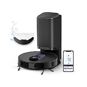 OBODE Robot Vacuum and mop Combo, 4000Pa Suction, LDS Navigation, Self Emptying and Intelligent Mop Lifting, 180mins Runtime, Compatible with WiFi/APP/Alexa, A8+