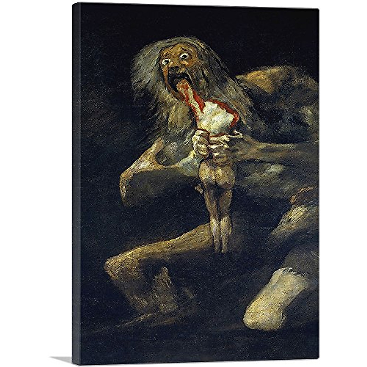 ARTCANVAS Saturn Devouring His Son 1823 Seen in Wall Street Movie Canvas Art Print by Francisco De Goya - 26" x 18" (0.75" Deep)