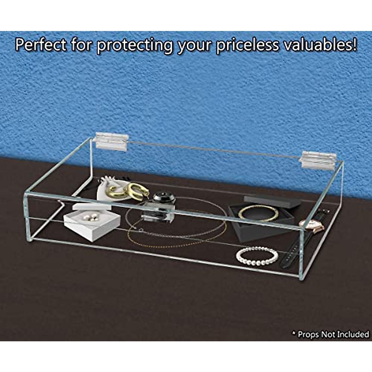 Acrylic Locking Display Case with Keys 12" x 8" x 2.75" Clear Countertop Rectangular Tray with Lid for Tradeshows Expos Flea Markets and Swap Meets by Marketing Holders