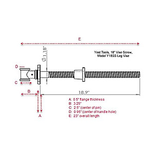 Yost Vises Y18SS Vise Screw | 18 Inch DIY Vise Tool | Solid Steel Main Screw with a Cast Iron Body Construction, Blue Metallic