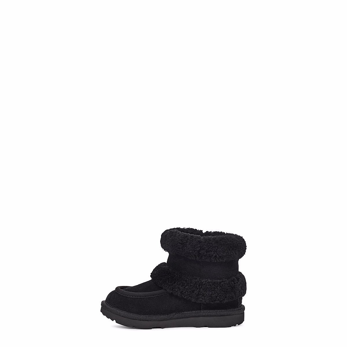 UGG Unisex-Child Ultra Mini Ugg Fluff Boot, Black, 2 Little Kid