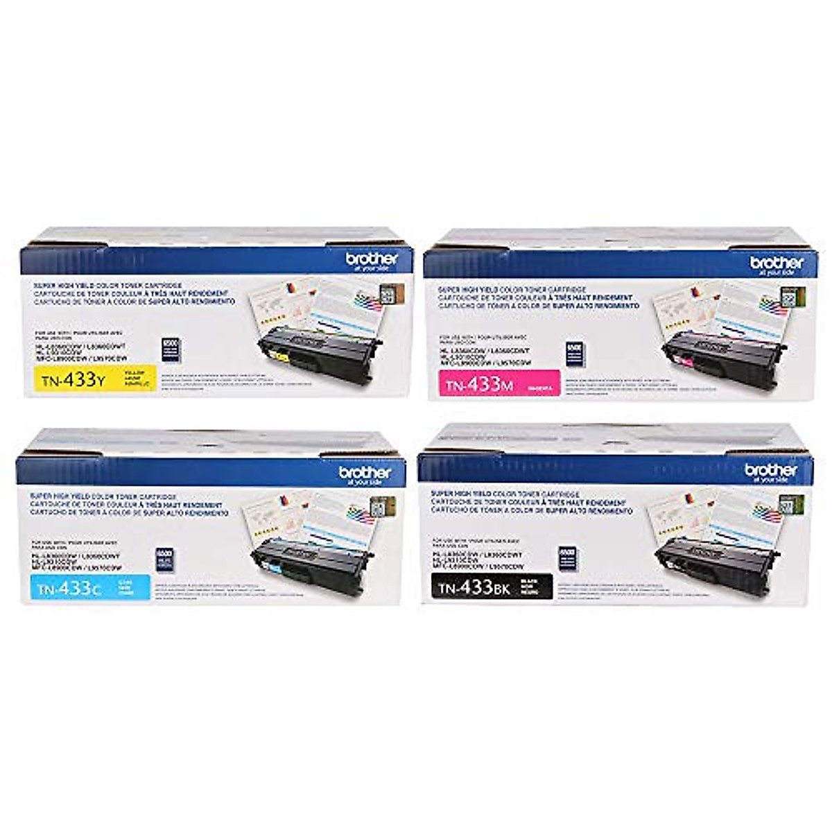 Brother HL-L8260CDW (TN-433) High Yield Toner Cartridge Set