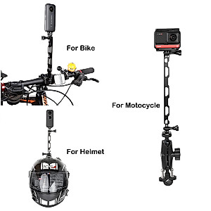 PellKing (12 Pcs) Aluminum Alloy Extension Arm Kit for for Insta360 One X3,X2,X,Metal Bike Mount Helmet Sticker Extension Arm Mount with Metal 1/4''Adapter,GoPro Hero 10/9/8/7/6/5,and More
